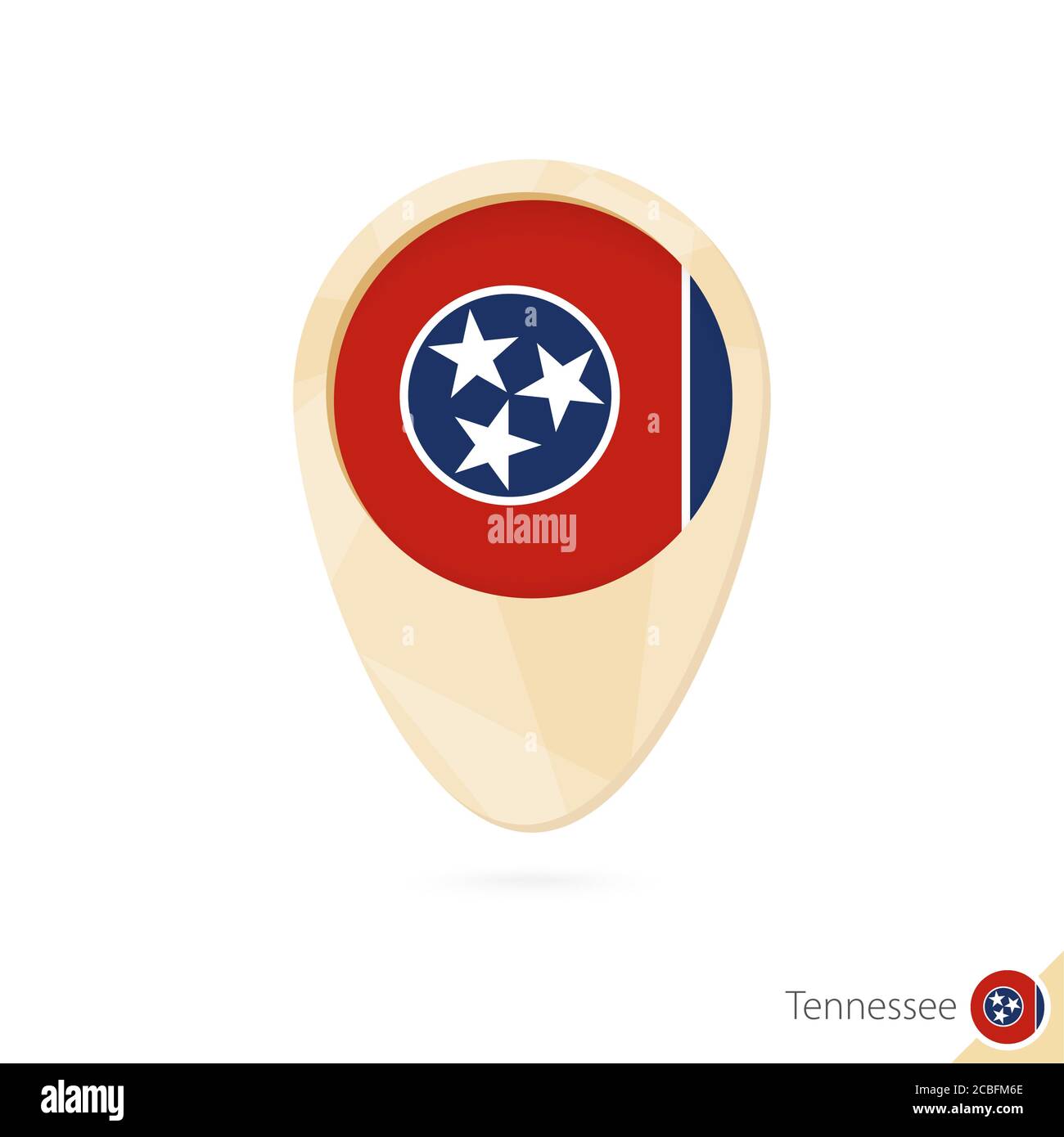 Map pointer with flag of Tennessee. Orange abstract map icon. Vector Illustration Stock Vector ...