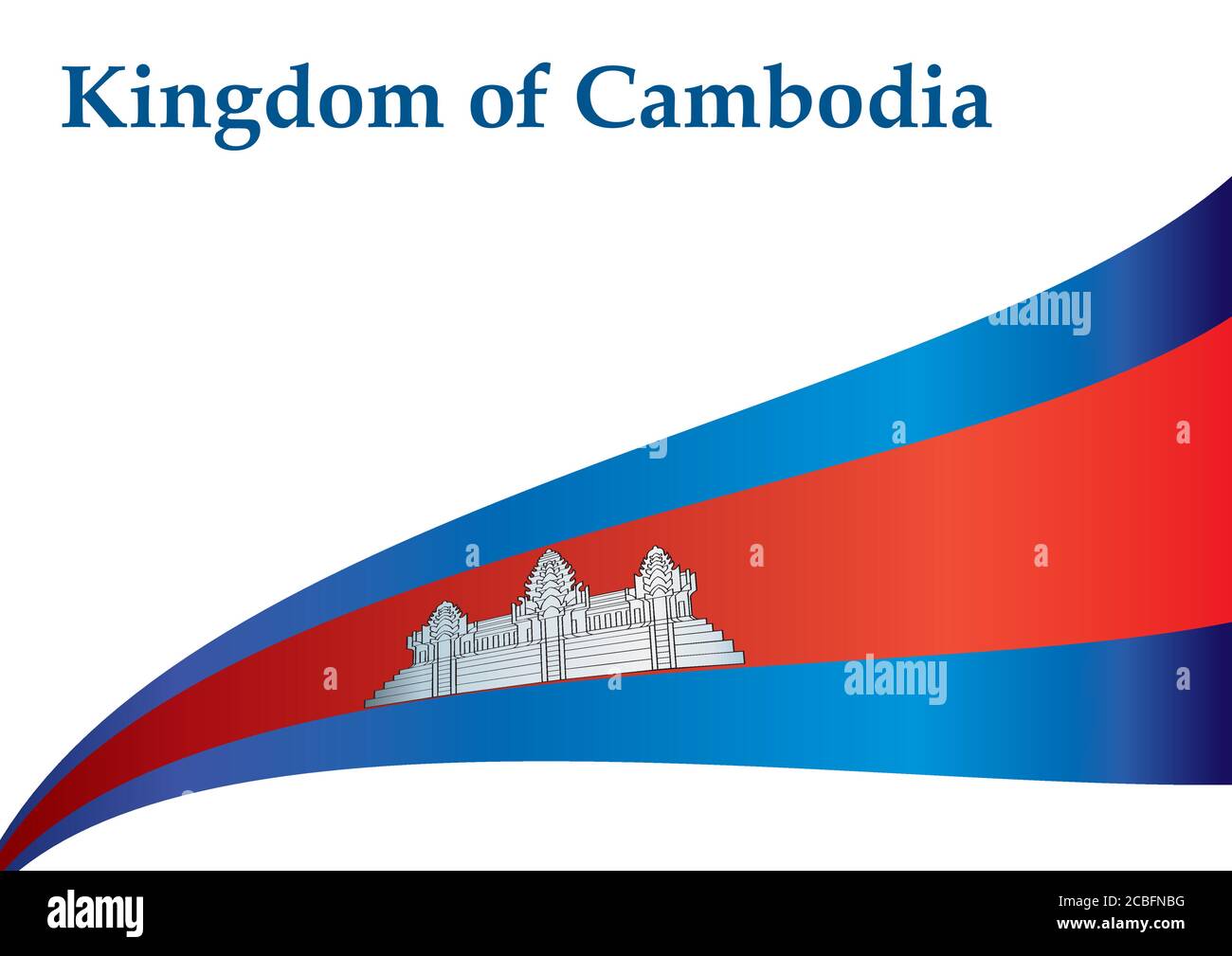 Flag of Cambodia, Kingdom of Cambodia. Southeast Asia. Template for ...