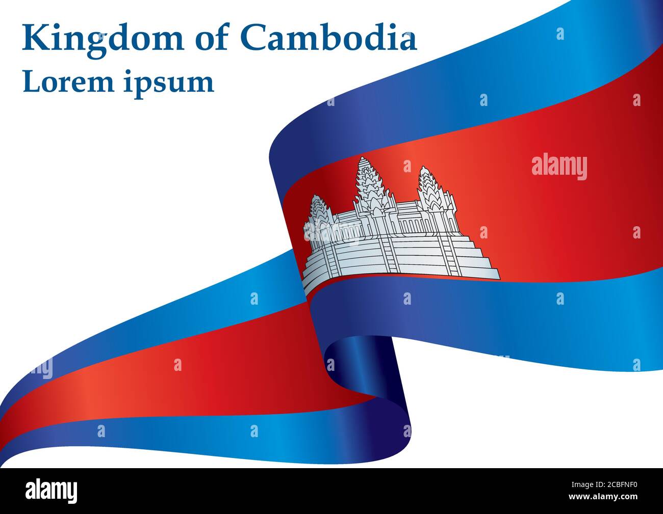 Flag of Cambodia, Kingdom of Cambodia. Southeast Asia. Template for ...
