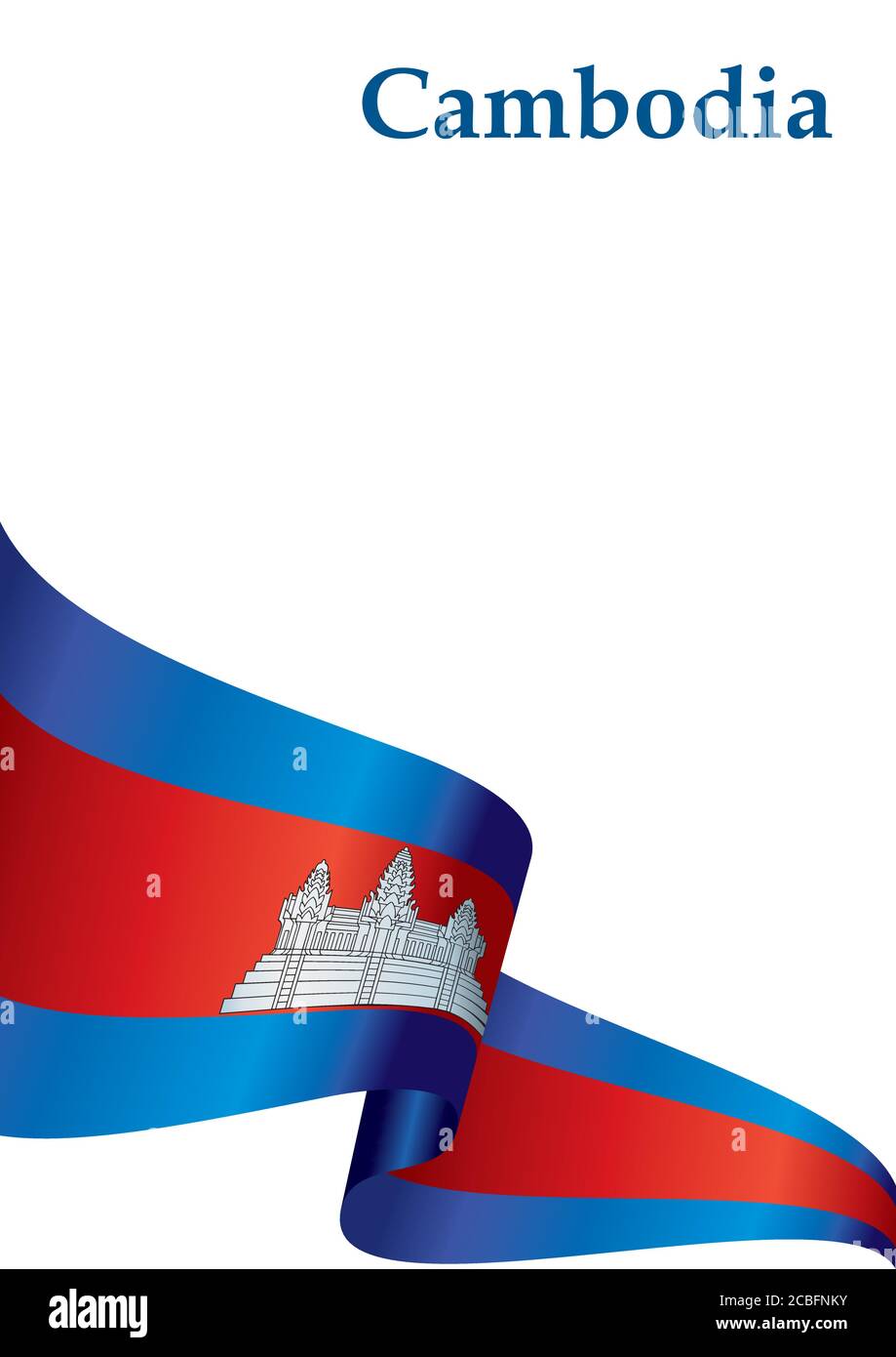 Flag of Cambodia, Kingdom of Cambodia. Southeast Asia. Template for ...