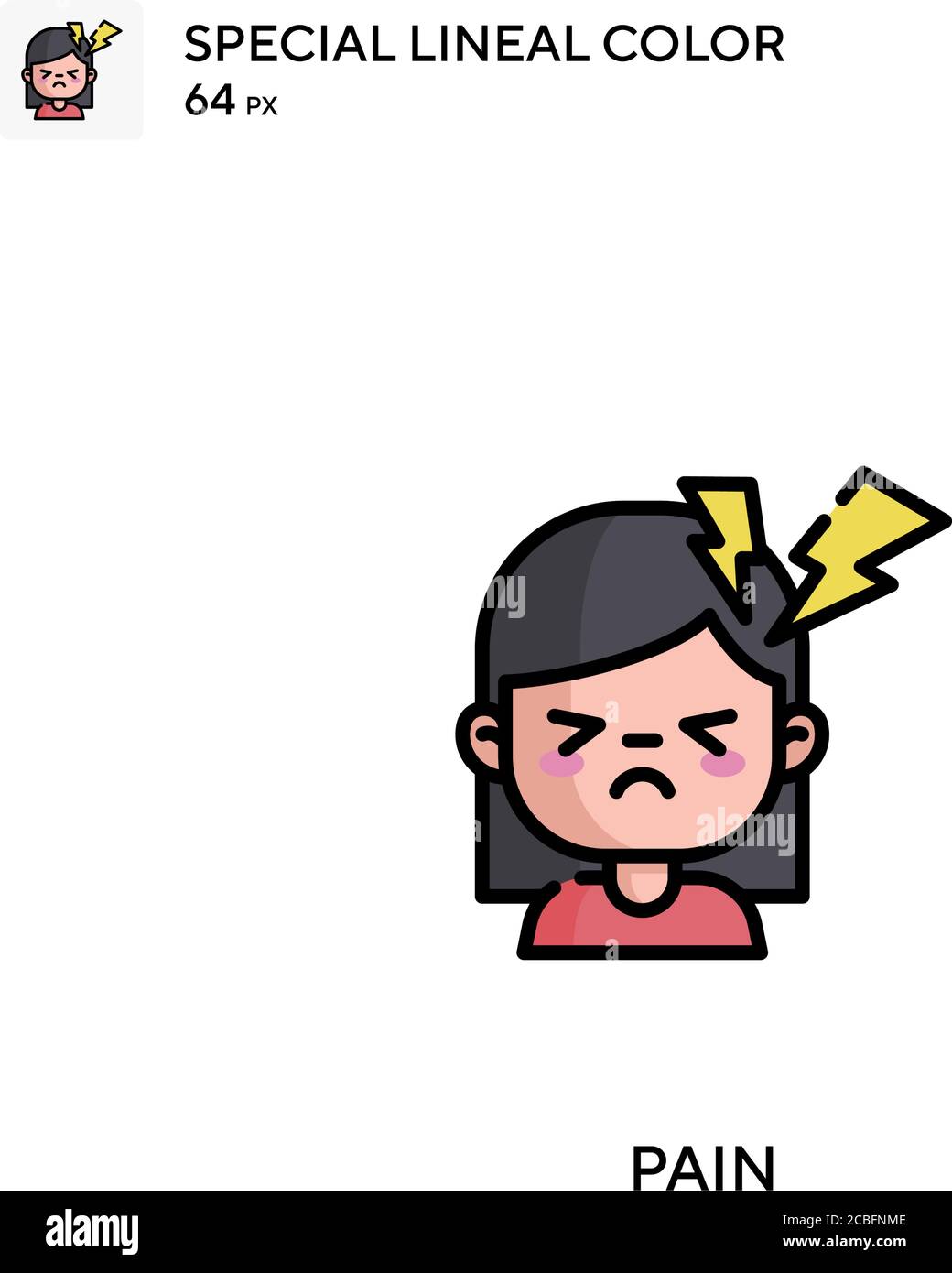 Pain Simple vector icon. Pain icons for your business project Stock ...