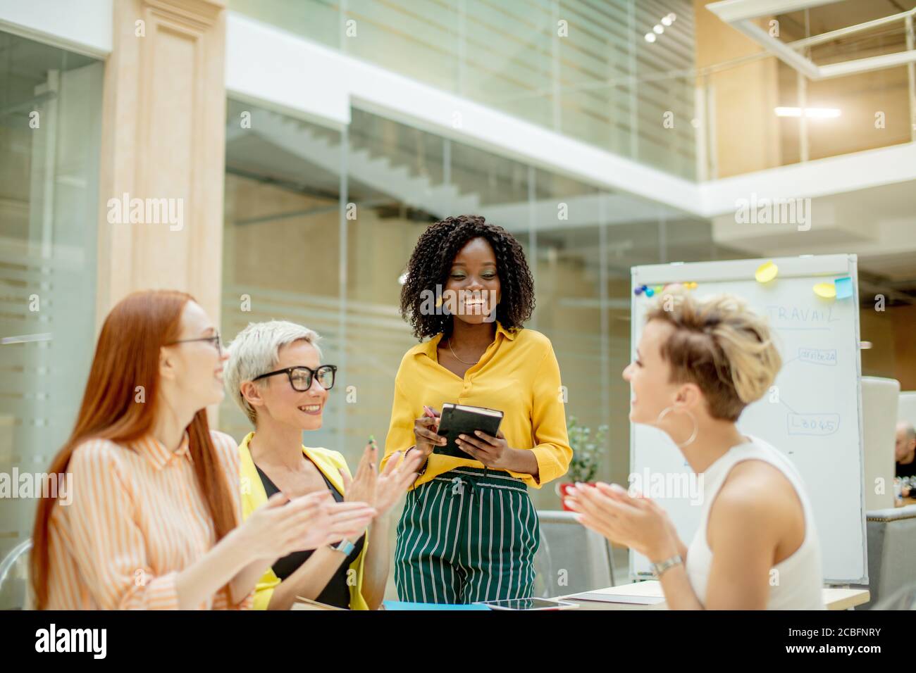 awesome designers rejoicing at successful project. close up photo.I ...