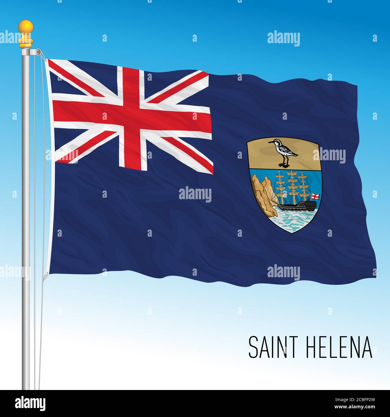 Saint Helena british territory, official flag and symbol, vector ...