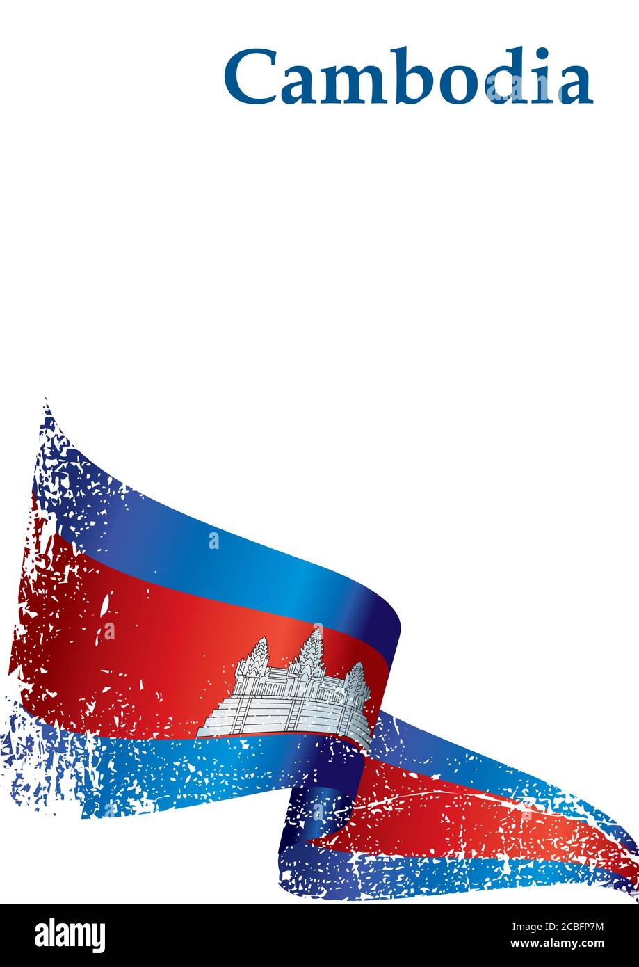 Flag of Cambodia, Kingdom of Cambodia. Southeast Asia. Template for ...