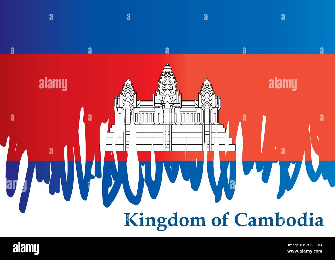 Flag of Cambodia, Kingdom of Cambodia. Southeast Asia. Template for ...