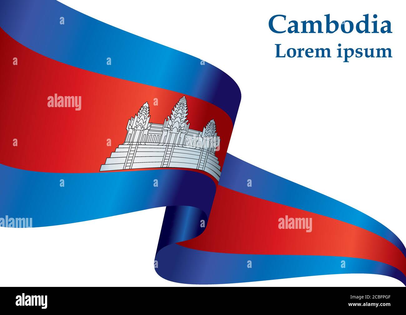 Flag of Cambodia, Kingdom of Cambodia. Southeast Asia. Template for ...