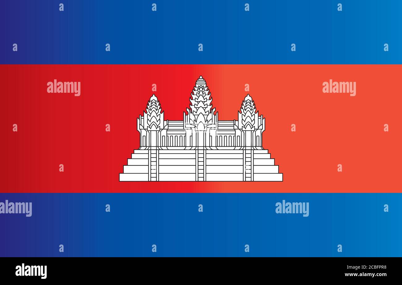 Flag of Cambodia, Kingdom of Cambodia. Southeast Asia. Template for ...