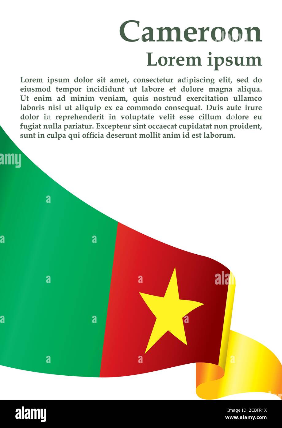 Flag of Cameroon, Republic of Cameroon. Template for award design, an ...