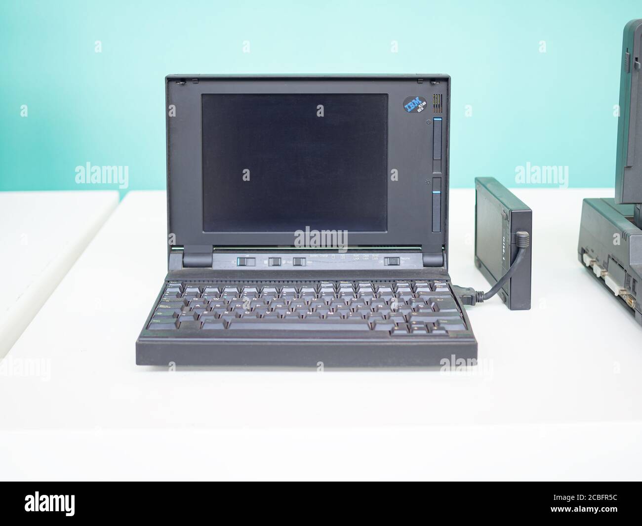 TERRASSA, SPAIN-AUGUST 9, 2020: 1990 IBM PS/2 Note N33 SX in the ...