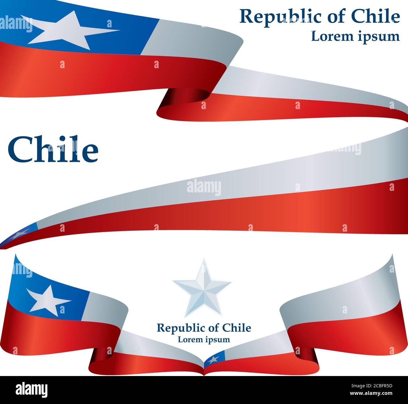 Flag of Chile, Republic of Chile. Template for award design, an ...