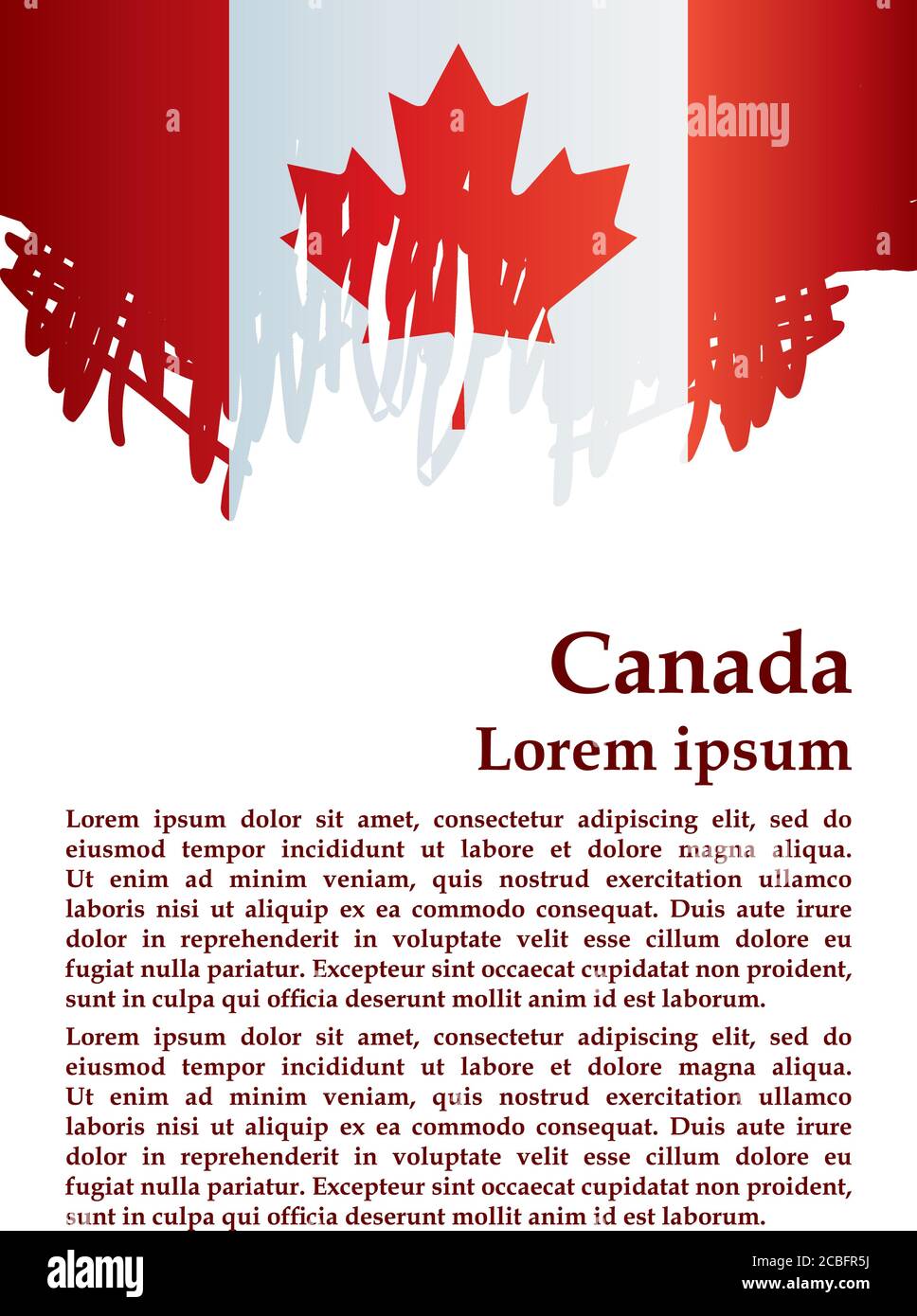 Flag of Canada, template for award design, an official document with ...