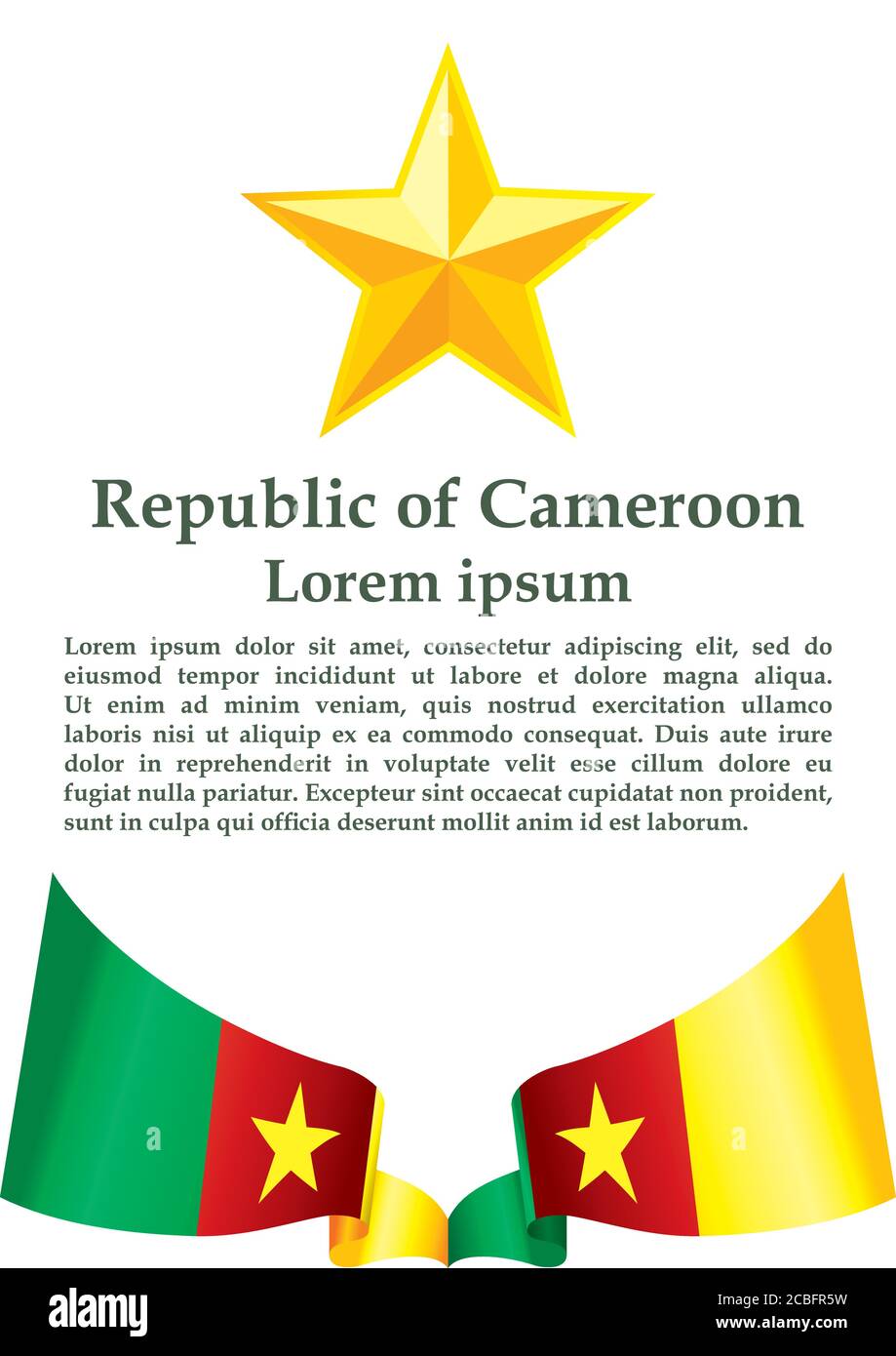 Flag of Cameroon, Republic of Cameroon. Template for award design, an ...