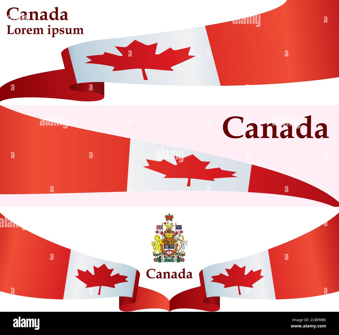 Flag of Canada, template for award design, an official document with ...