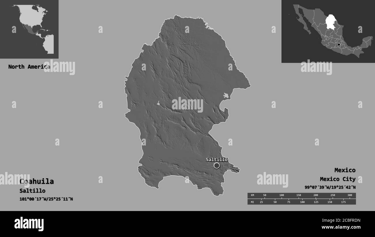 Coahuila state map hi-res stock photography and images - Alamy