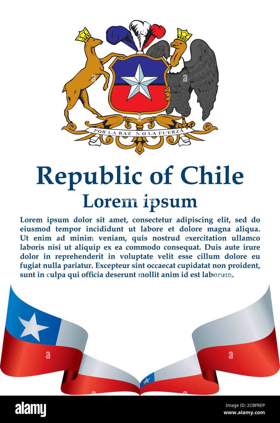 Flag of Chile, Republic of Chile. Template for award design, an ...