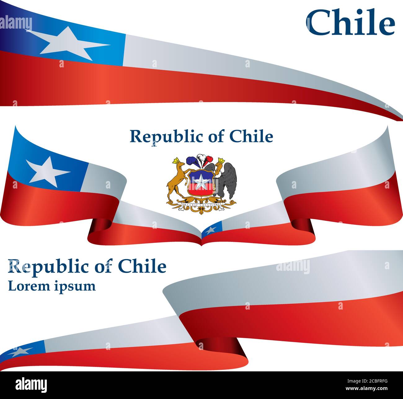 Flag of Chile, Republic of Chile. Template for award design, an ...