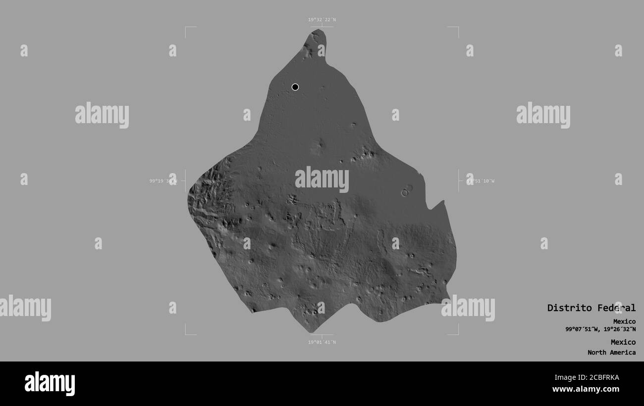 Area of Distrito Federal, federal district of Mexico, isolated on a ...