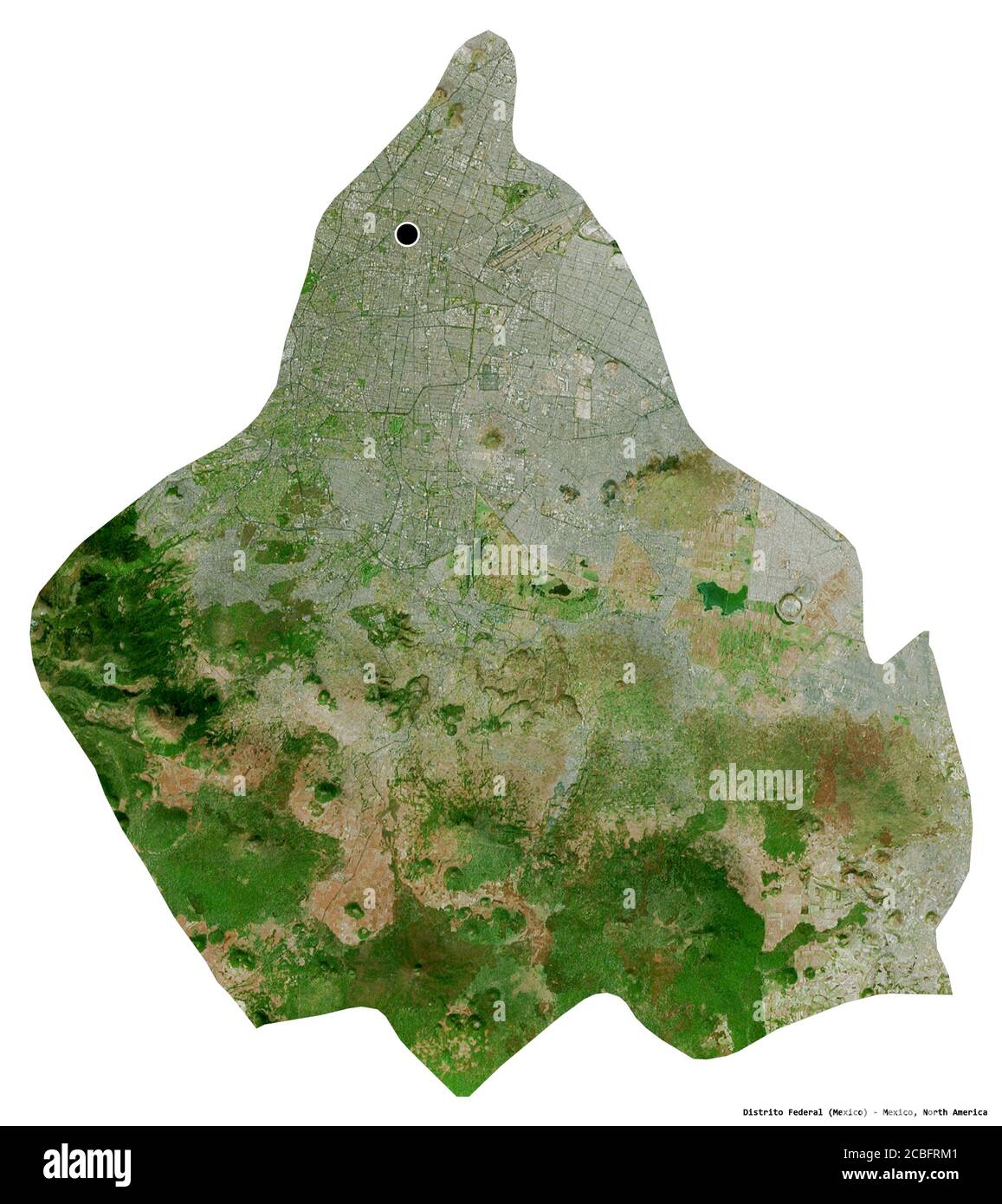 Shape of Distrito Federal, federal district of Mexico, with its capital ...