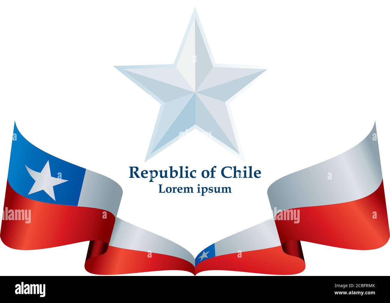 Flag of Chile, Republic of Chile. Template for award design, an ...