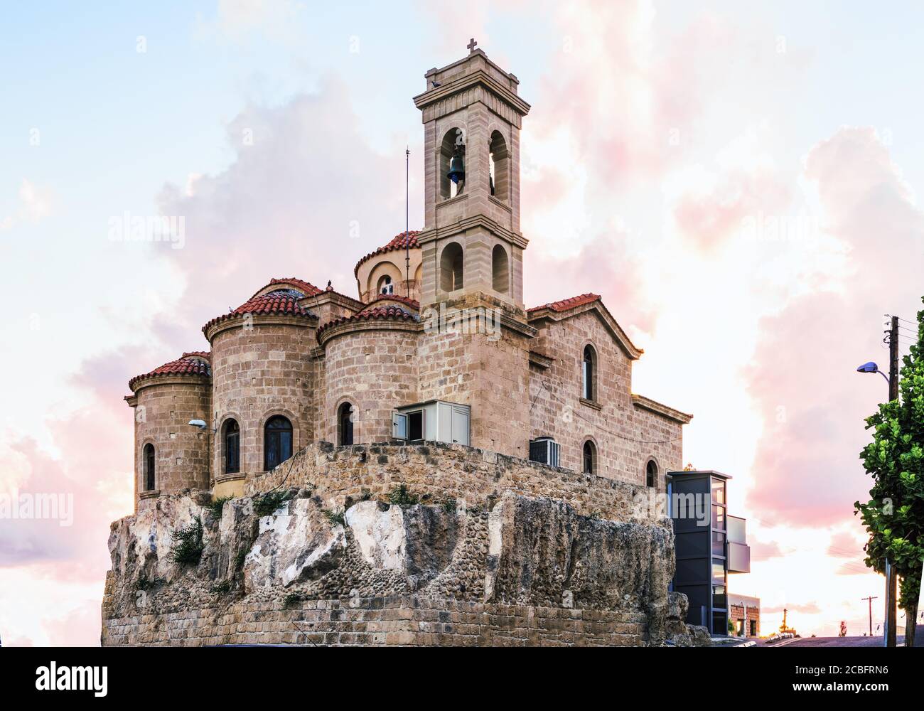 View of the Church of Panagia Theoskepasti , Paphos, Cyprus. This is a ...
