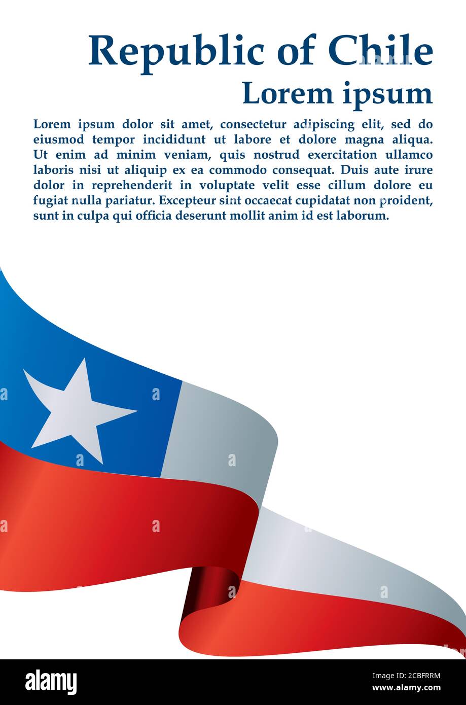 Flag of Chile, Republic of Chile. Template for award design, an ...