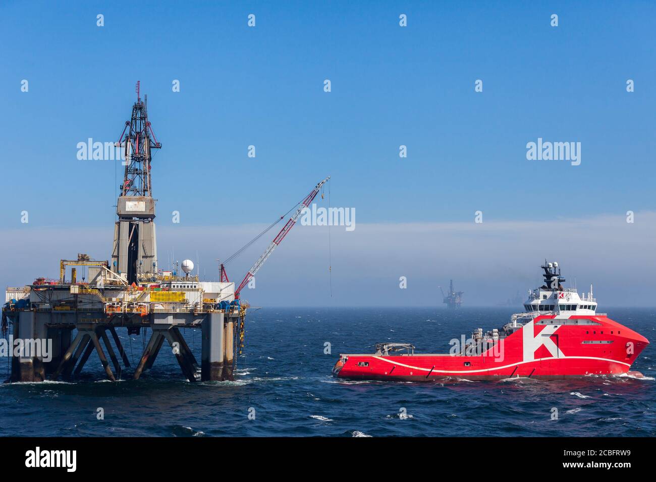 NORTH SEA UK SECTOR - 2015 MAY 11. Anchor handler vessel KL Sandefjord ...