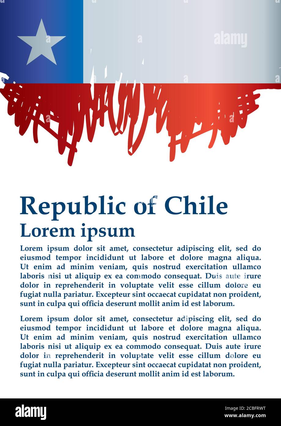 Flag of Chile, Republic of Chile. Template for award design, an ...