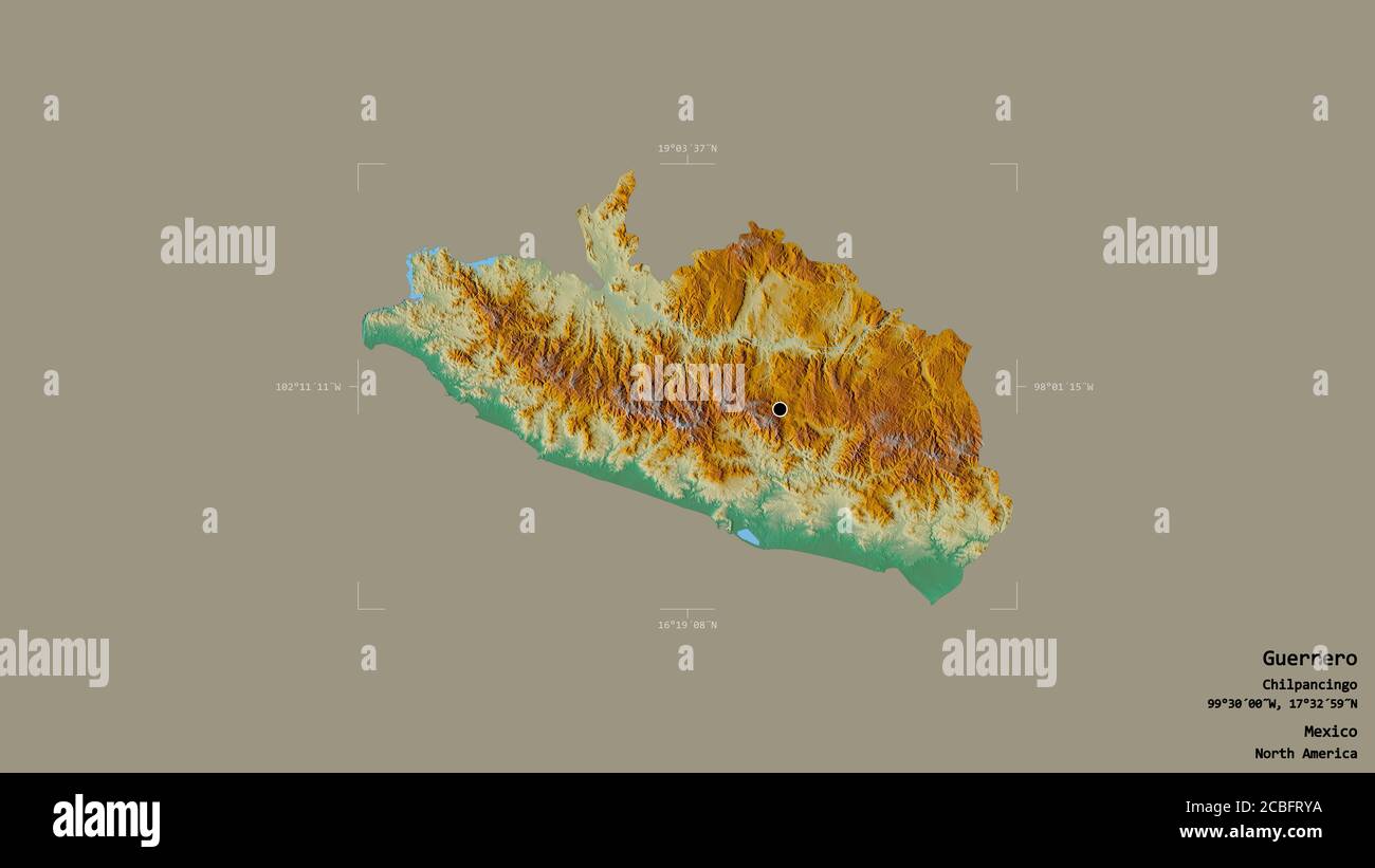 Mexico state guerrero relief map hi-res stock photography and images ...