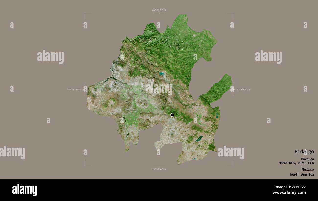Area of Hidalgo, state of Mexico, isolated on a solid background in a ...