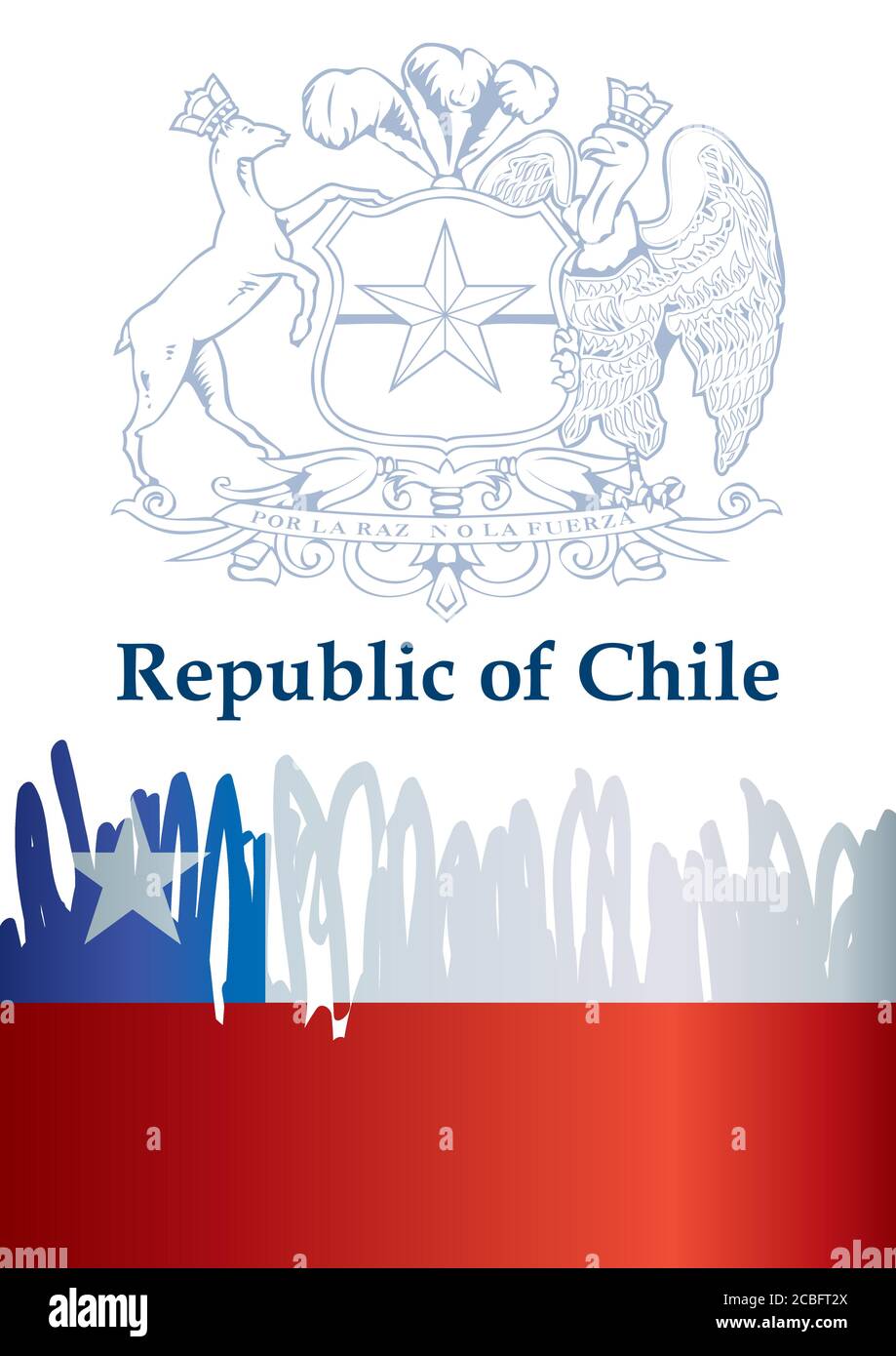 Flag of Chile, Republic of Chile. Template for award design, an ...