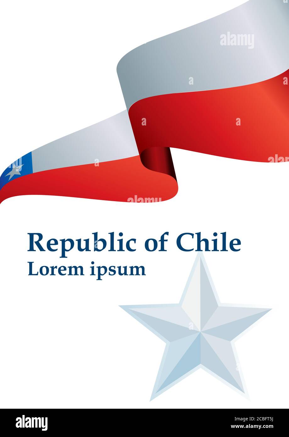 Flag of Chile, Republic of Chile. Template for award design, an ...
