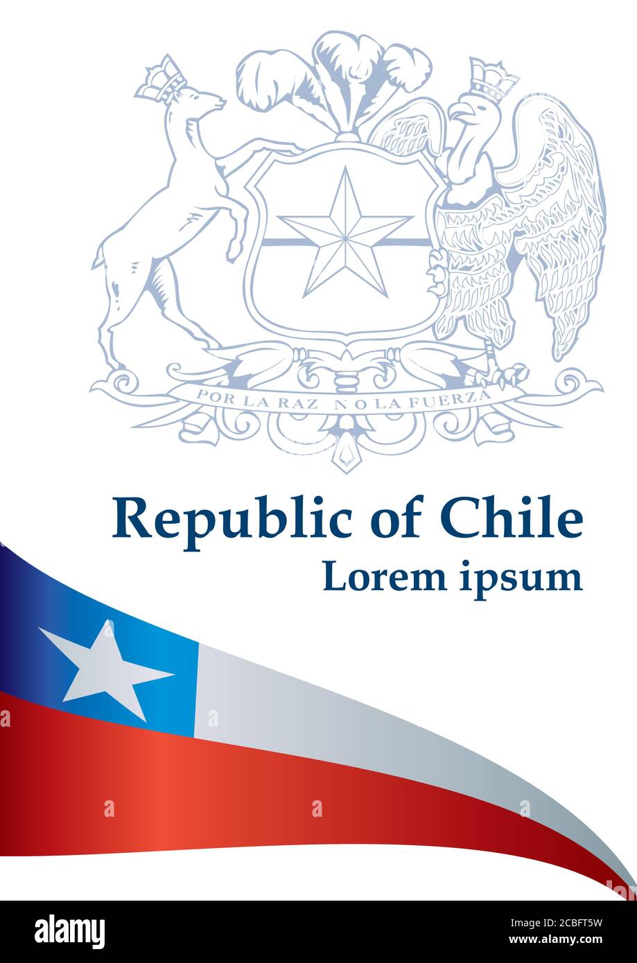 Flag of Chile, Republic of Chile. Template for award design, an ...