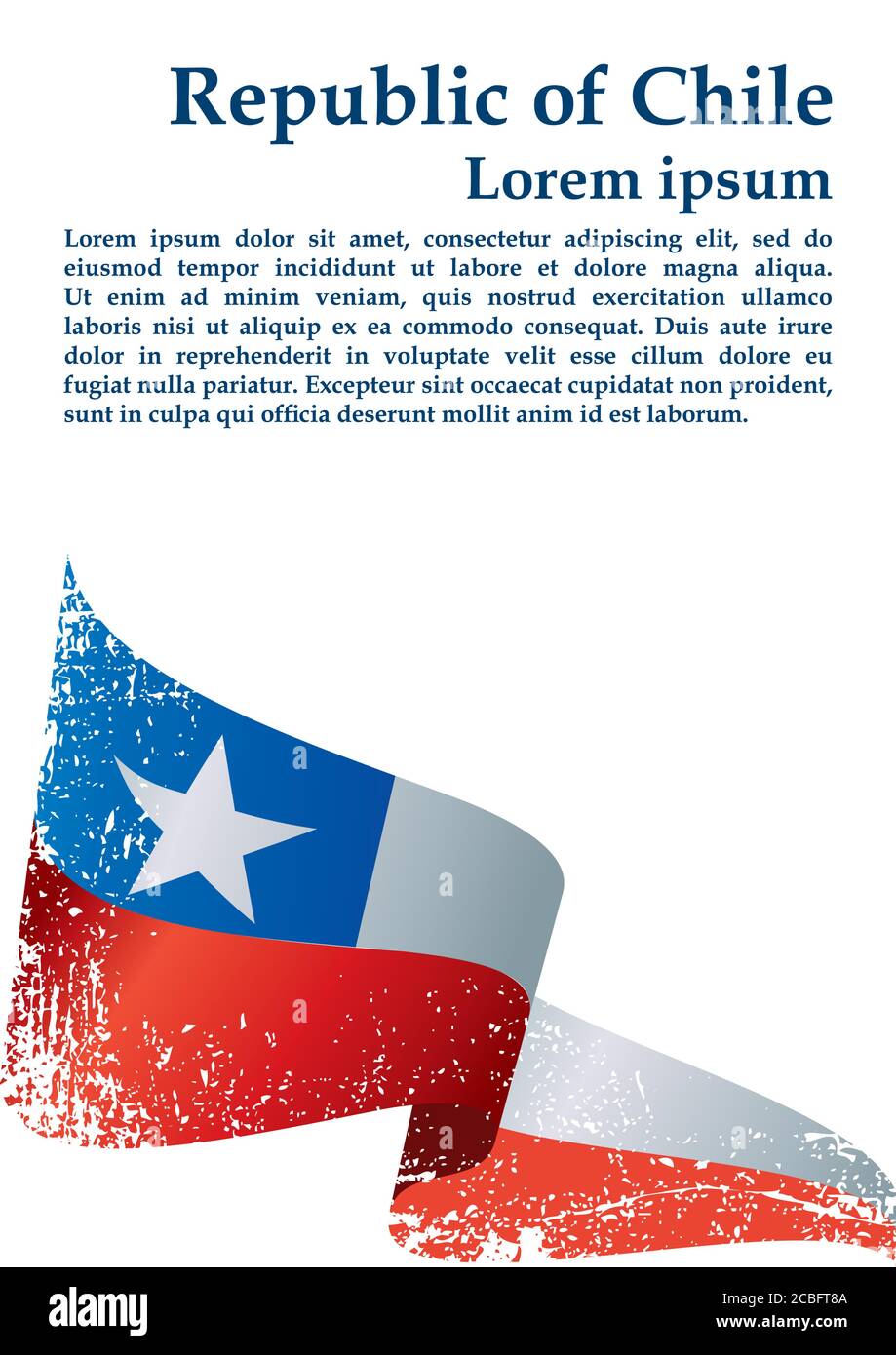 Flag of Chile, Republic of Chile. Template for award design, an ...