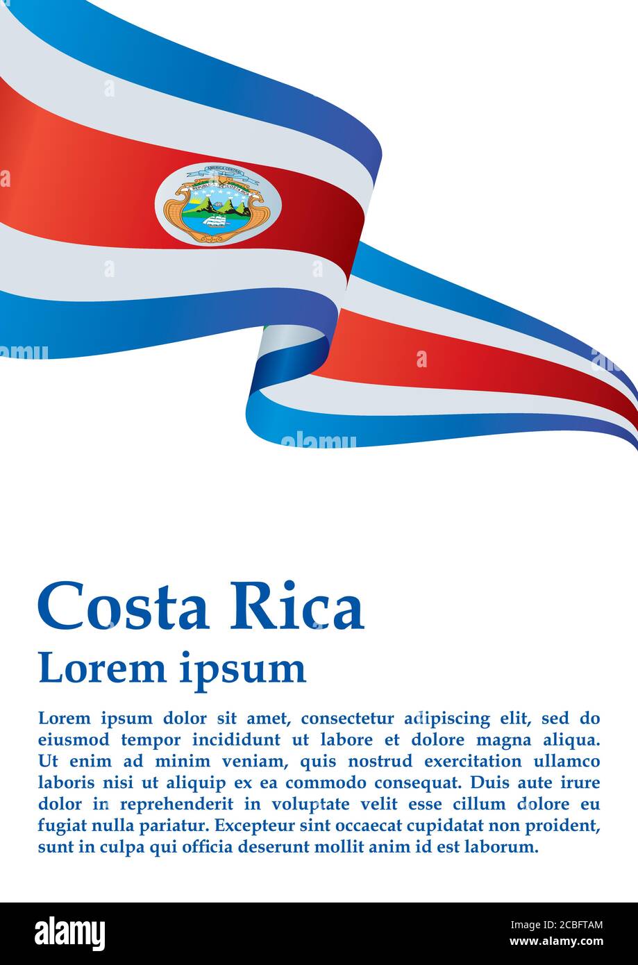 Flag of Costa Rica, Republic of Costa Rica. Template for award design ...