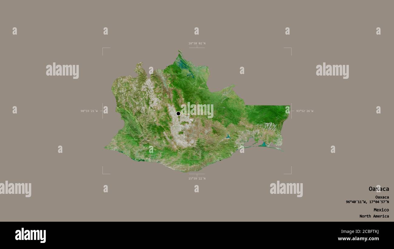 Area of Oaxaca, state of Mexico, isolated on a solid background in a ...