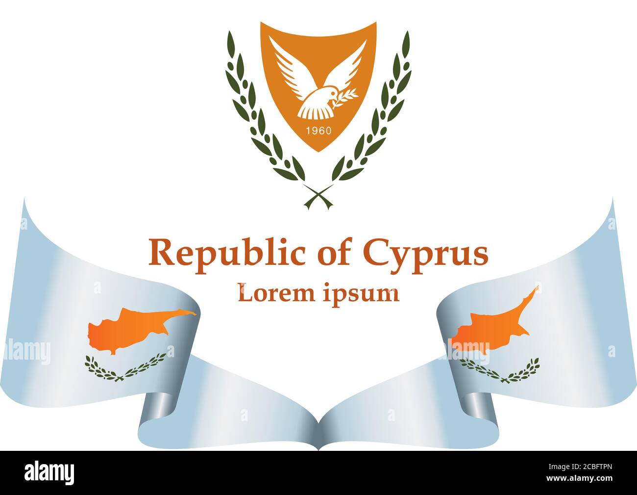 Flag of Cyprus, Republic of Cyprus. Template for award design, an ...