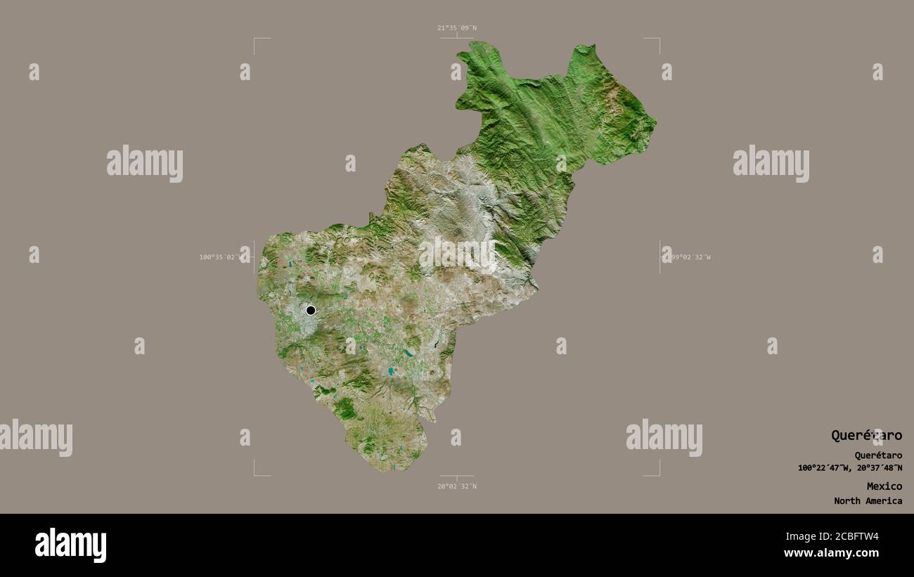 Area of Querétaro, state of Mexico, isolated on a solid background in a ...