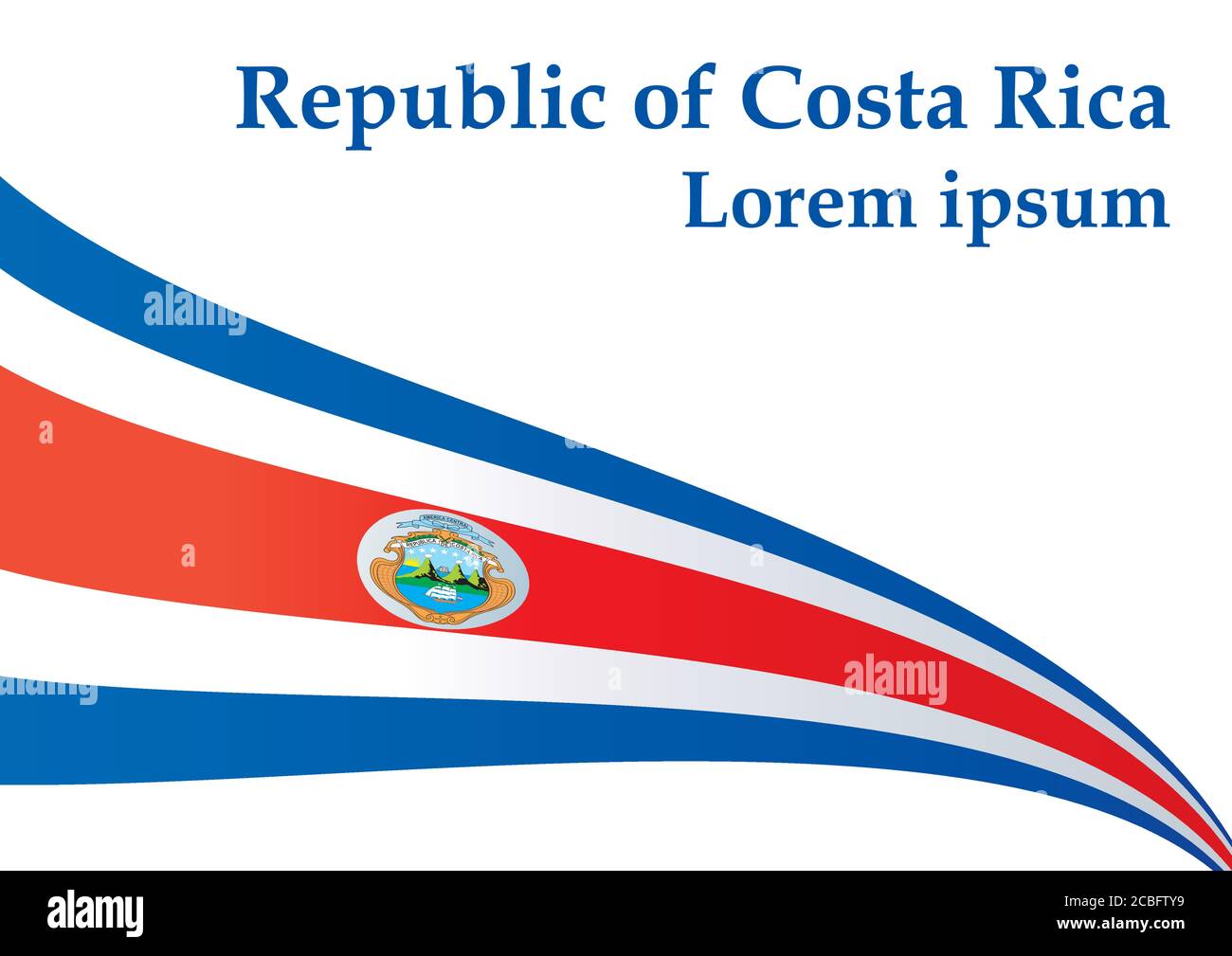 Flag of Costa Rica, Republic of Costa Rica. Template for award design ...