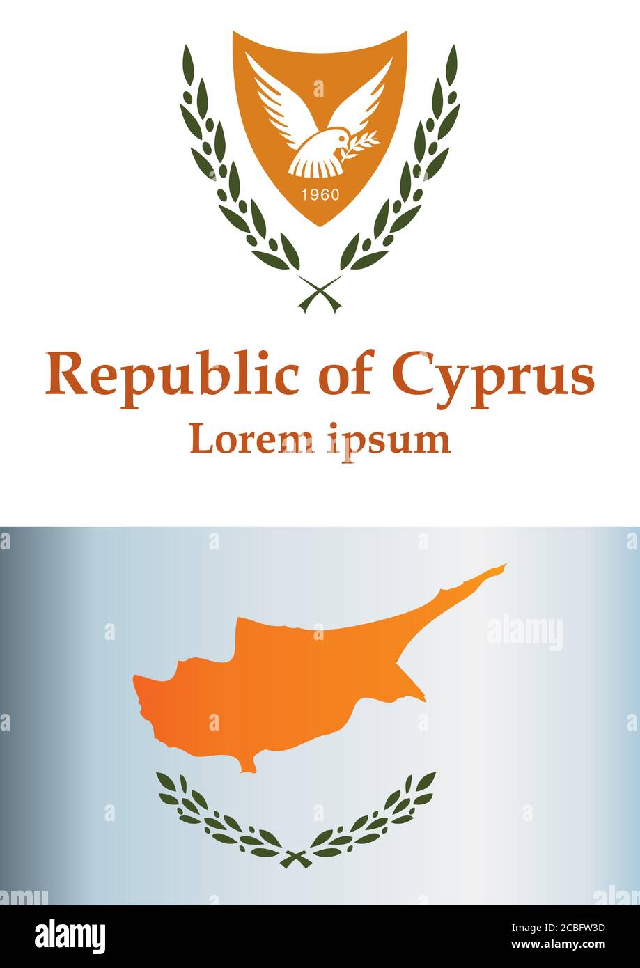 Flag of Cyprus, Republic of Cyprus. Template for award design, an ...