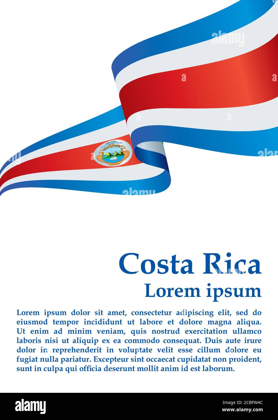 Flag of Costa Rica, Republic of Costa Rica. Template for award design ...