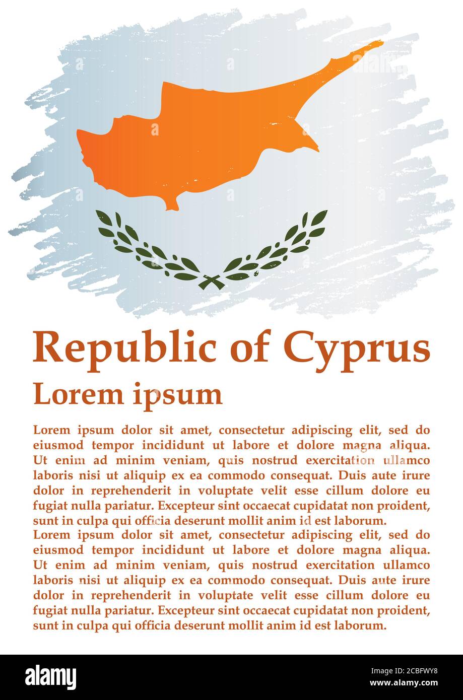 Flag of Cyprus, Republic of Cyprus. Template for award design, an ...