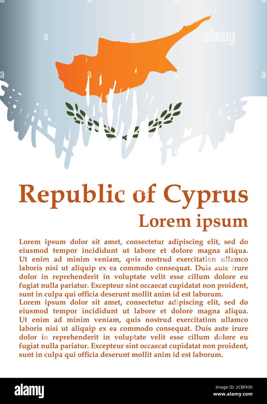 Flag of Cyprus, Republic of Cyprus. Template for award design, an ...