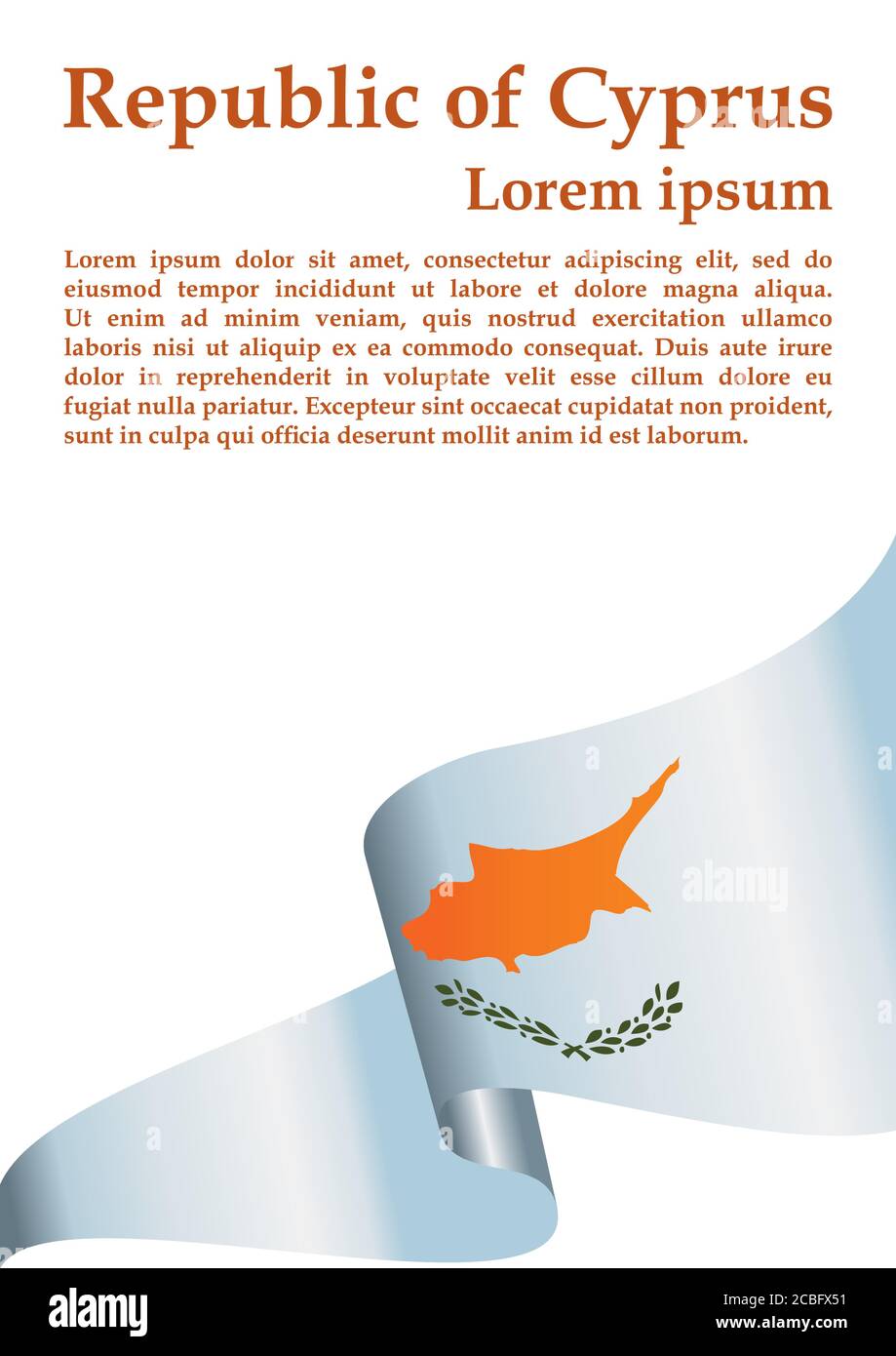 Flag of Cyprus, Republic of Cyprus. Template for award design, an ...
