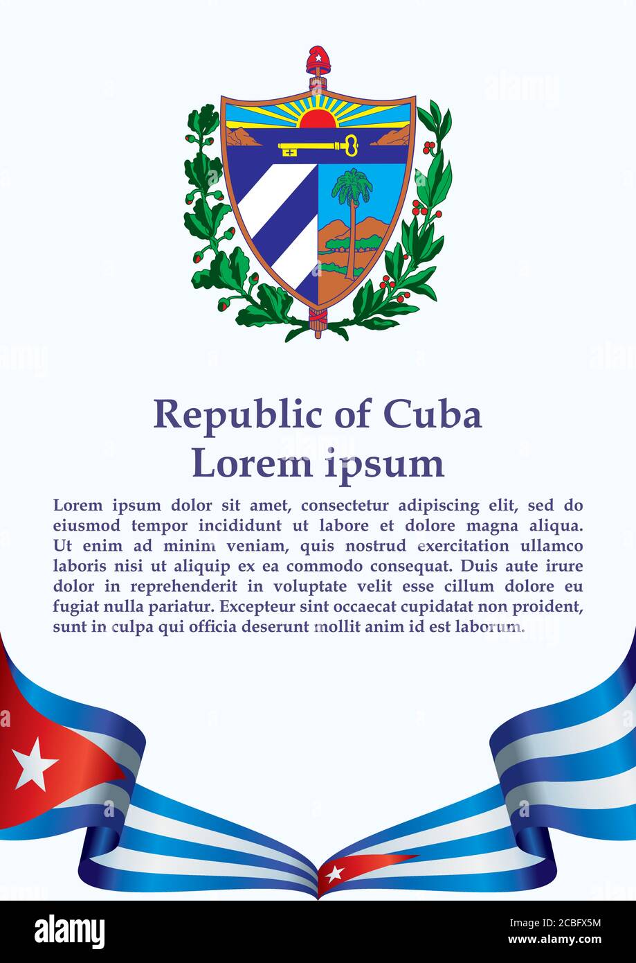 Flag of Cuba, Republic of Cuba. Template for award design, an official ...