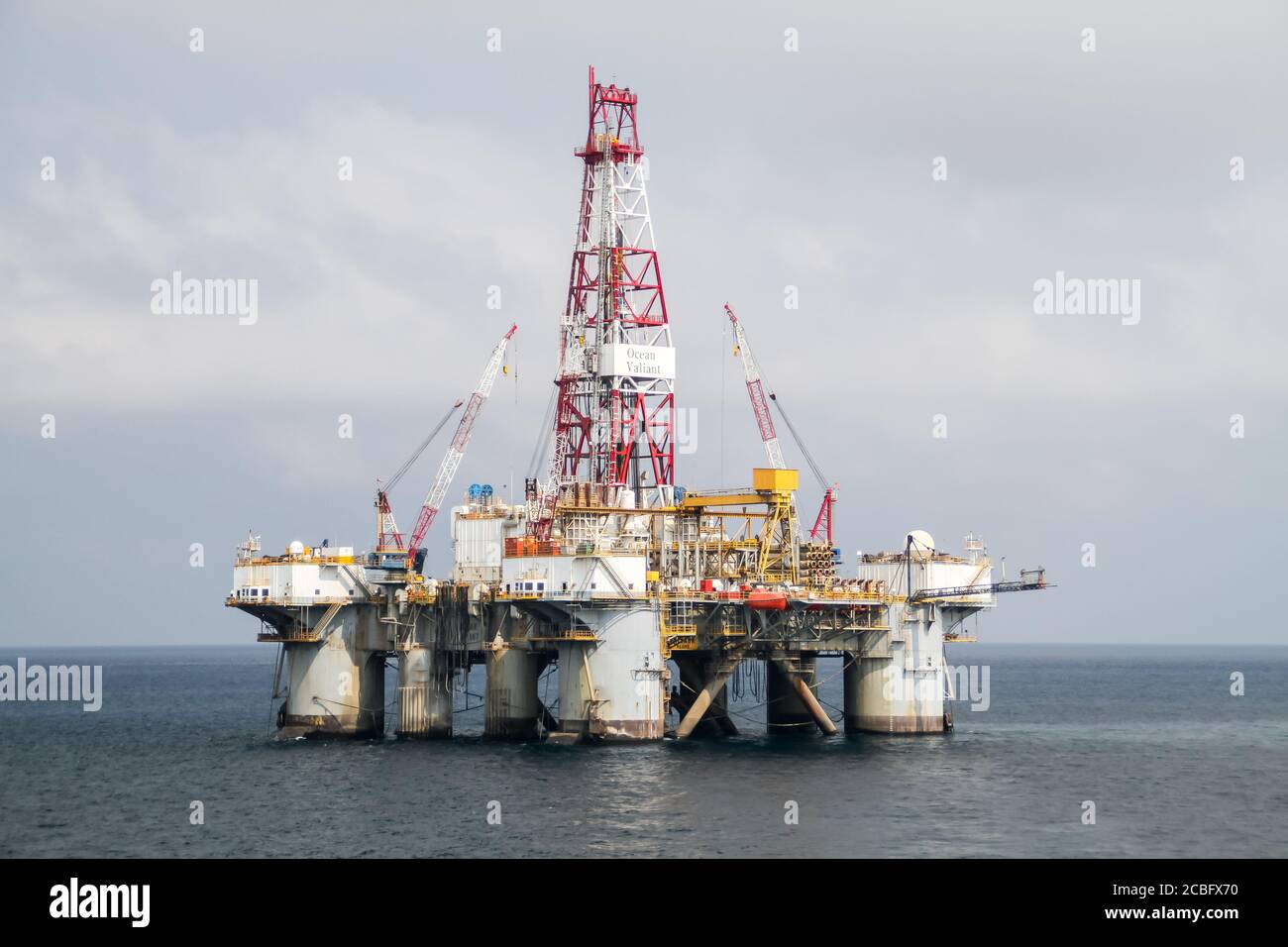 POINTE NOIRE CONGO - 2010 AUGUST 14. The semi-submersible drilling rig ...