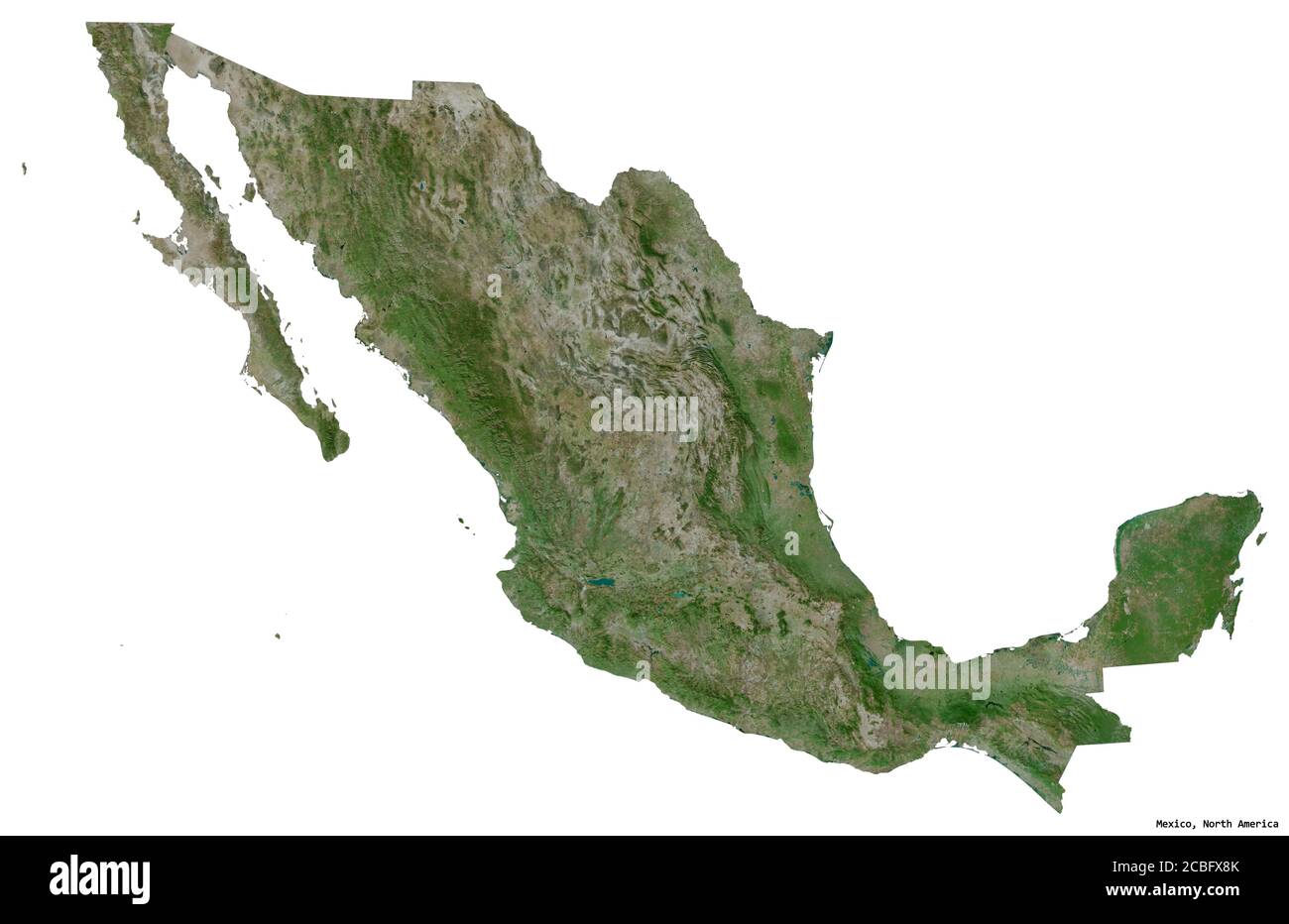 Shape of Mexico with its capital isolated on white background ...
