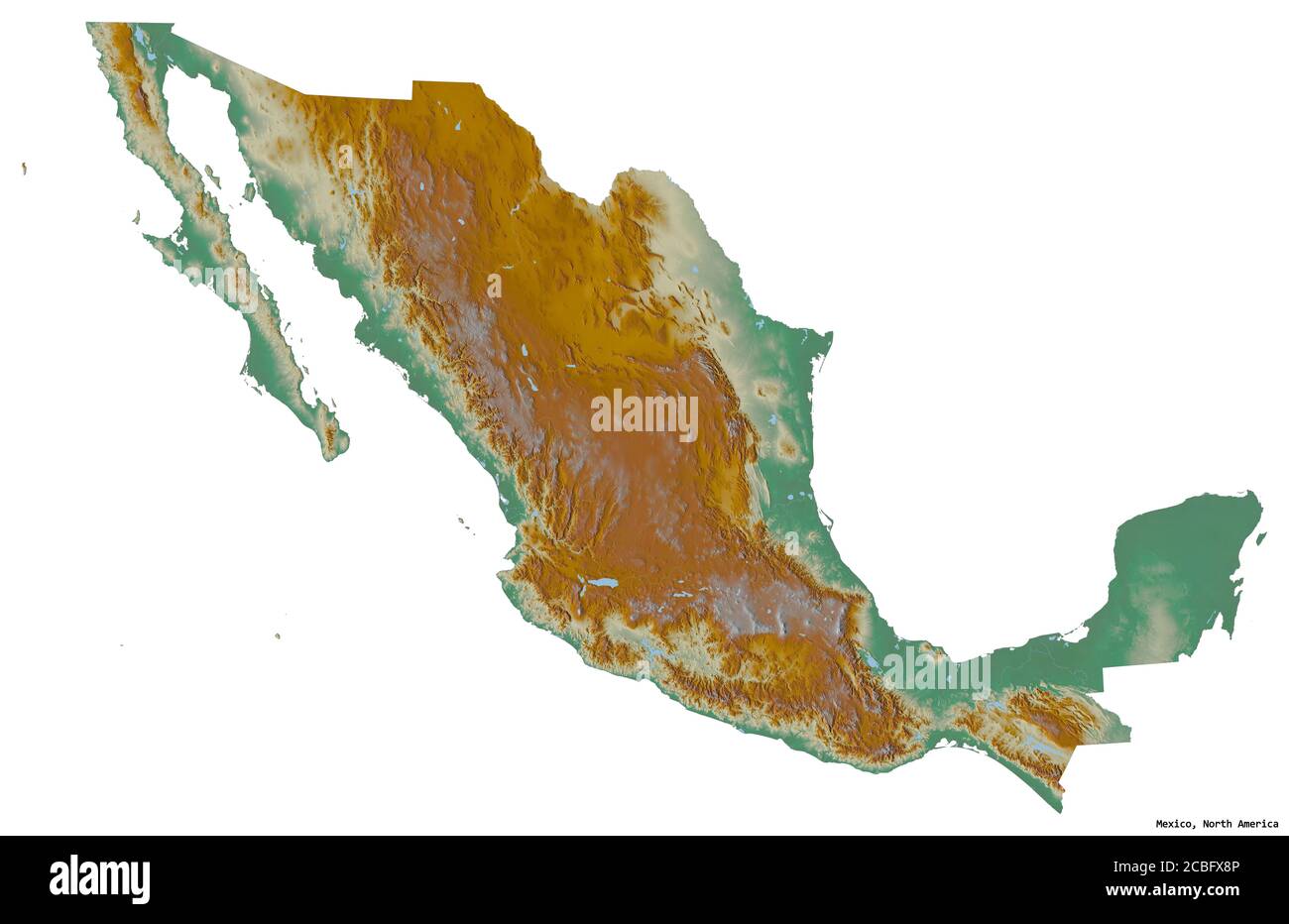 Shape of Mexico with its capital isolated on white background ...