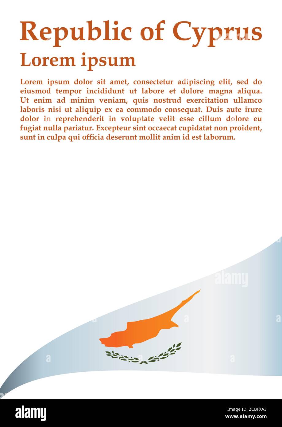 Flag of Cyprus, Republic of Cyprus. Template for award design, an ...