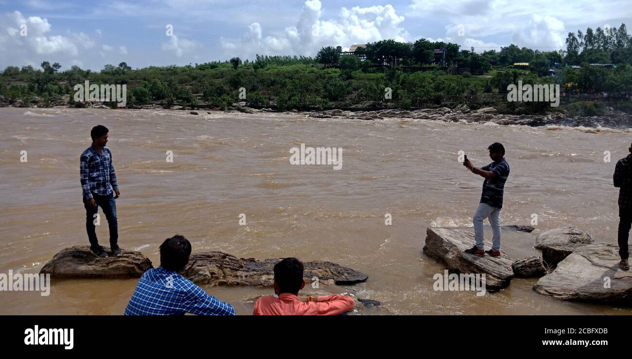 DISTRICT JABALPUR, INDIA - AUGUST 24, 2019: An indian man clicking ...
