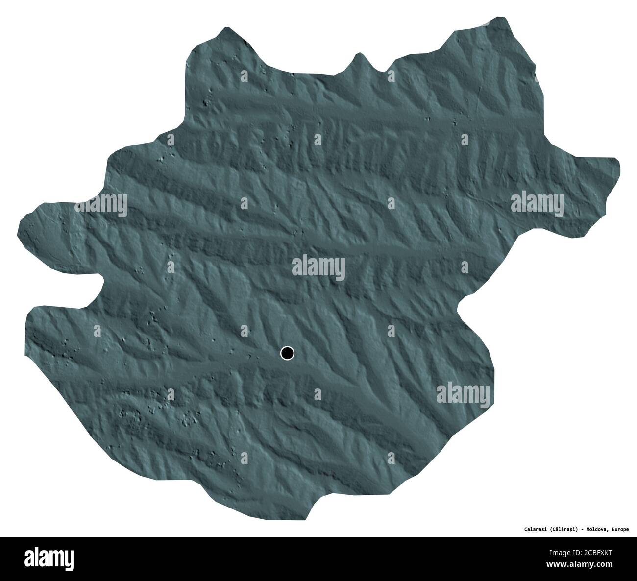 Shape of Calarasi, district of Moldova, with its capital isolated on ...